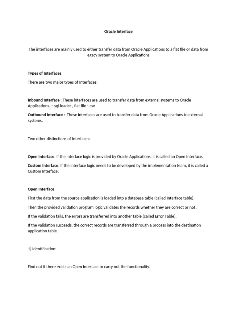 Oracle Interface | PDF | Table (Database) | Data Management Software