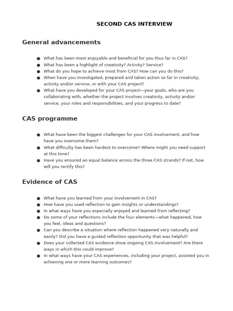 Second Cas Interview | PDF