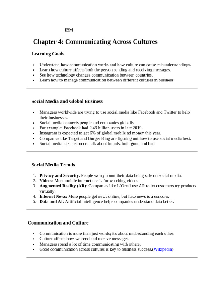 MY IBM CH 4 | PDF | Communication | Nonverbal Communication