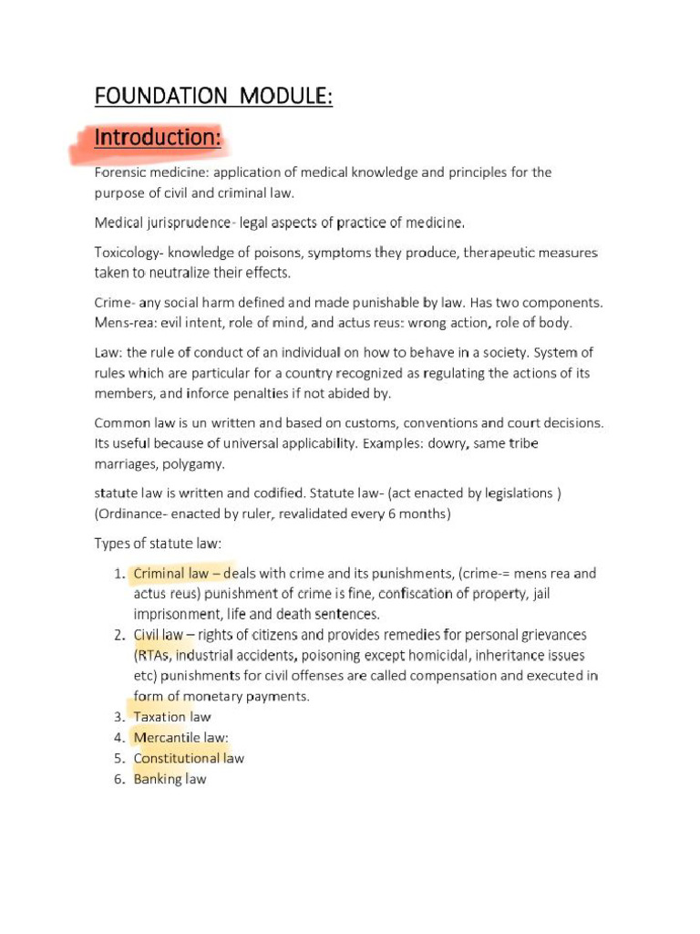 Forensic Notes For 3rd Year | PDF
