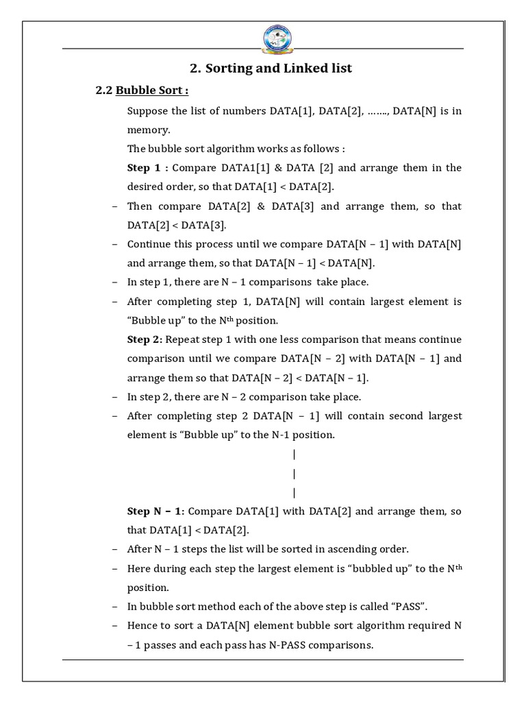 Bubble Sort Algorithm Explained | PDF | Theoretical Computer Science ...