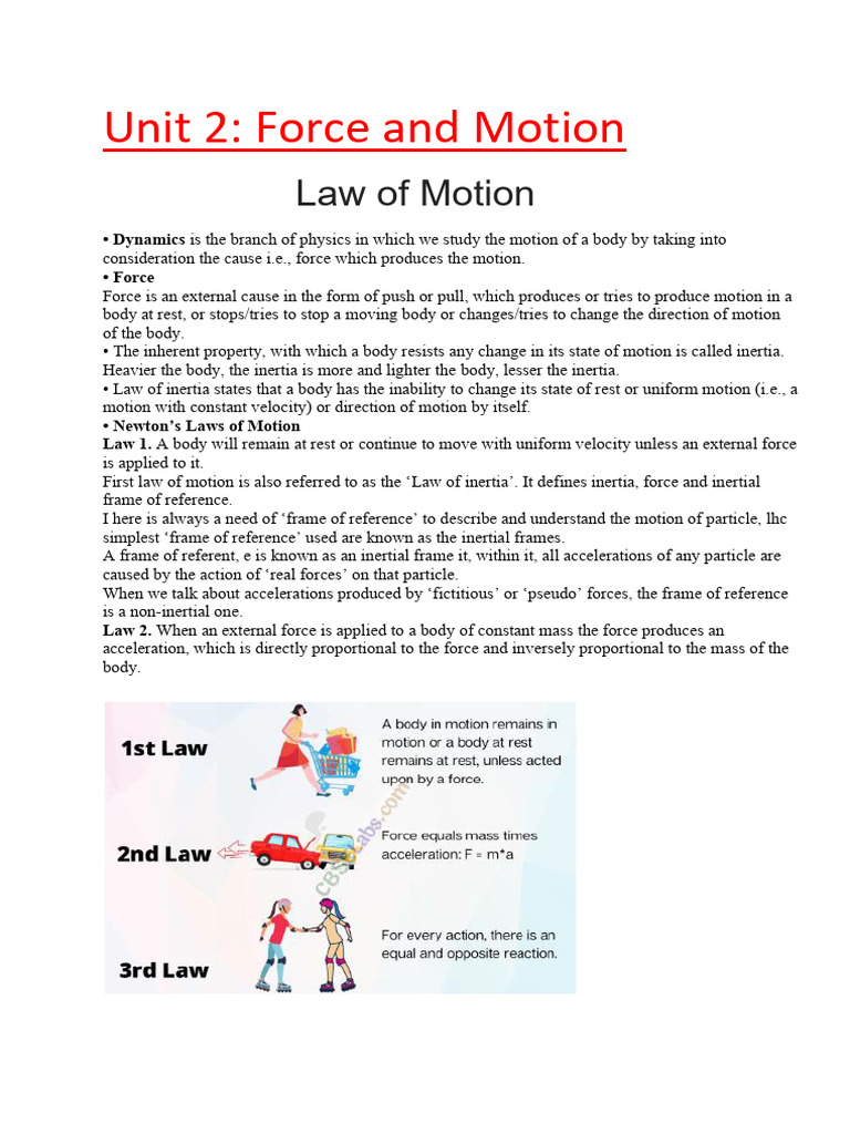 Unit 2 Force and Motion | PDF | Acceleration | Force
