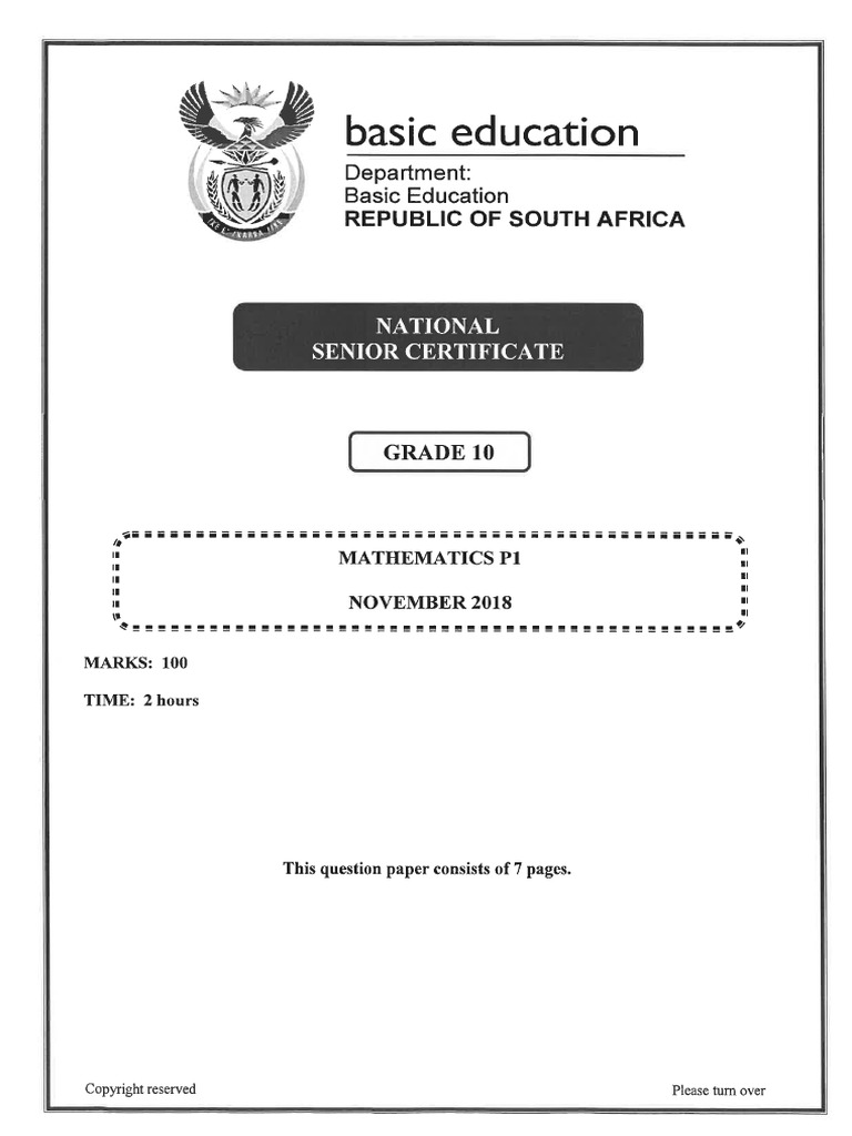 2018 NSC Paper One | PDF