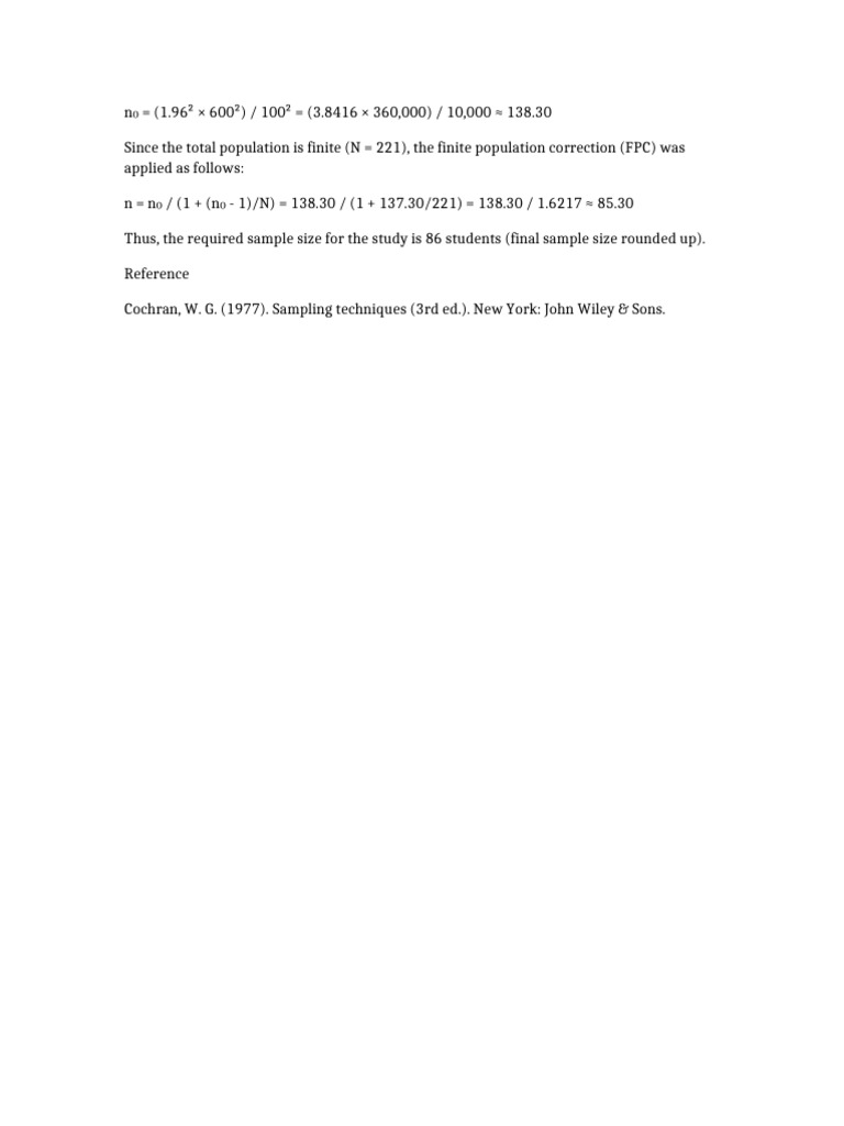 Sample Size Calculation | PDF