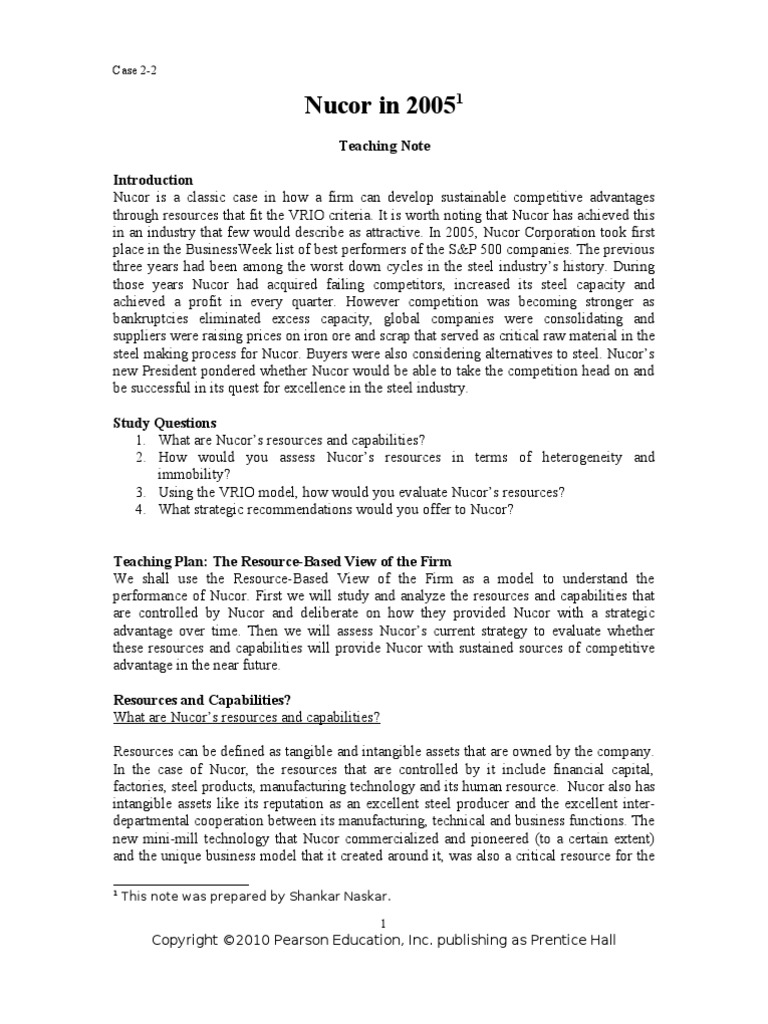 Assignment Questions Nucor | PDF | Economies | Business