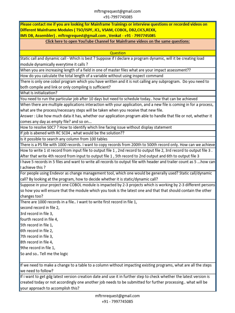 Consolidated Interview Scenarion Based Questions | PDF | Ibm Db2 | Parameter (Computer Programming)