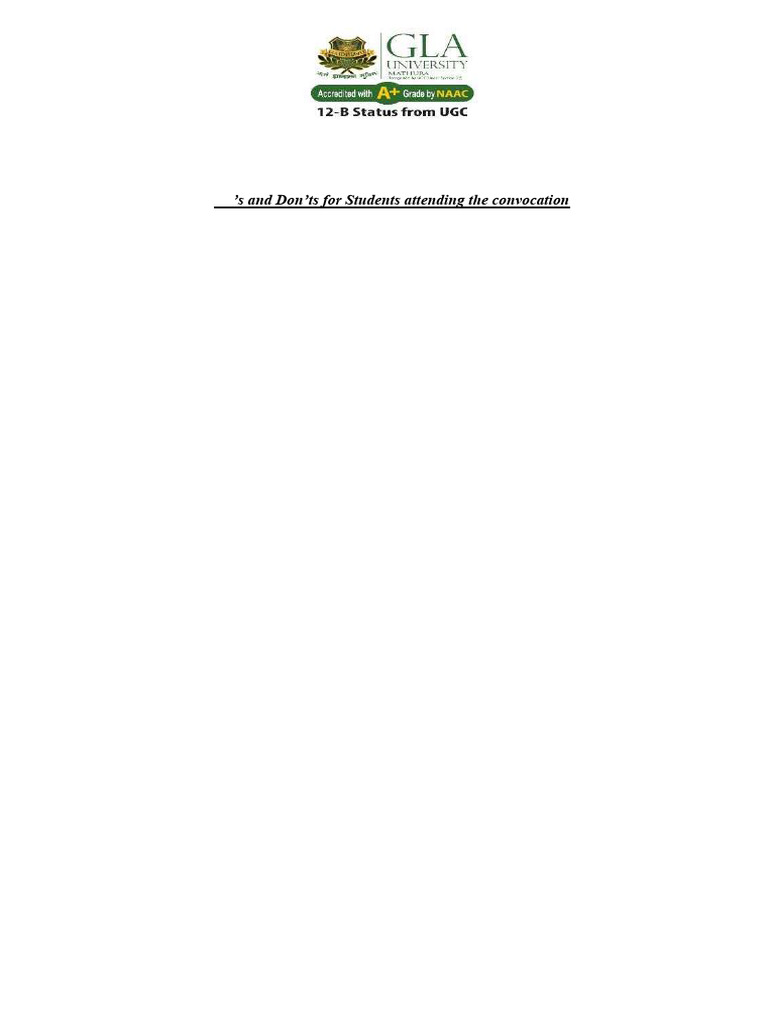 GLA University Convocation 2025 Guidelines | PDF