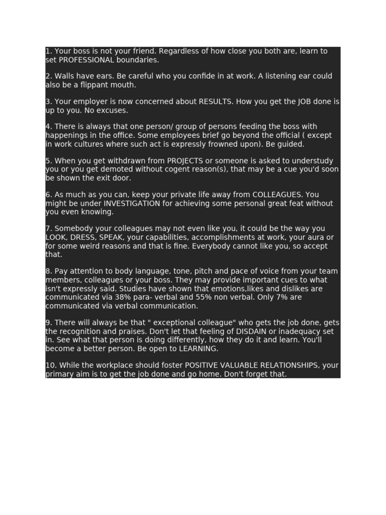 Workplace Rules | PDF