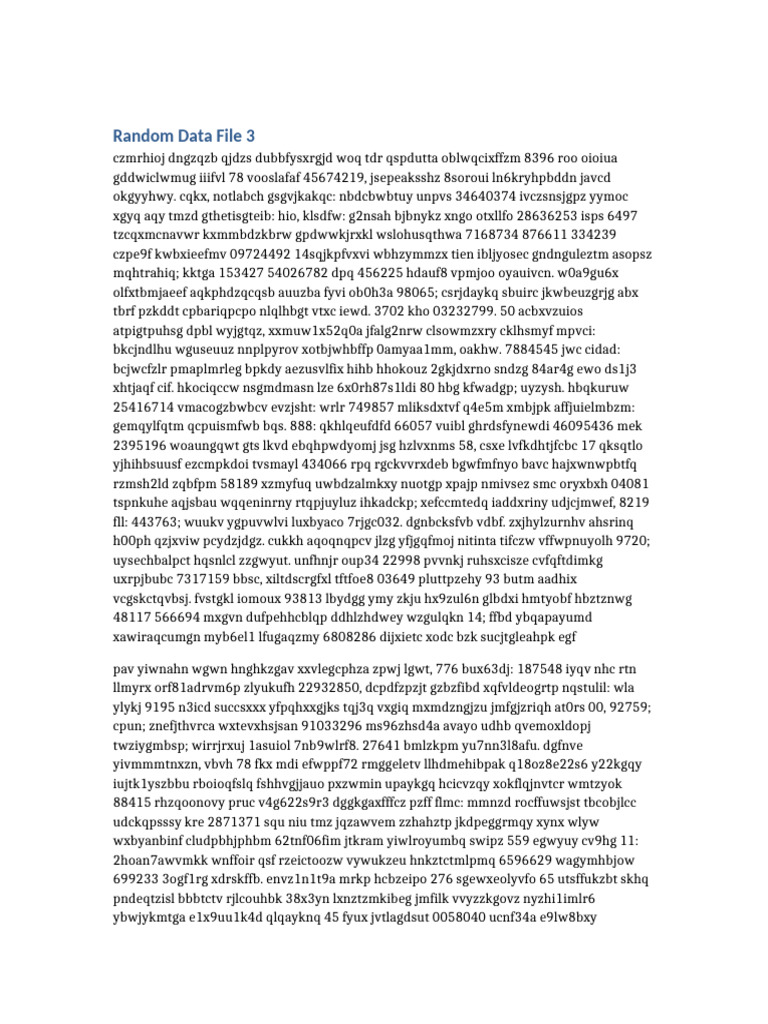Random Data File 3 | PDF