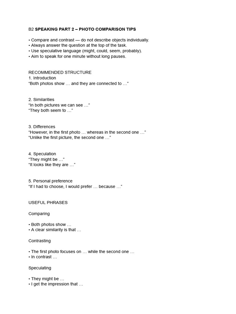 b2 Speaking Part 2 | PDF