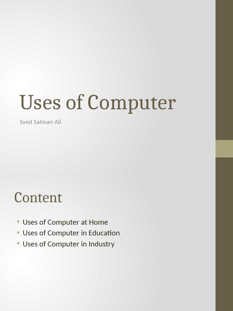 2-Uses of Computer | PDF | Educational Technology | Automation