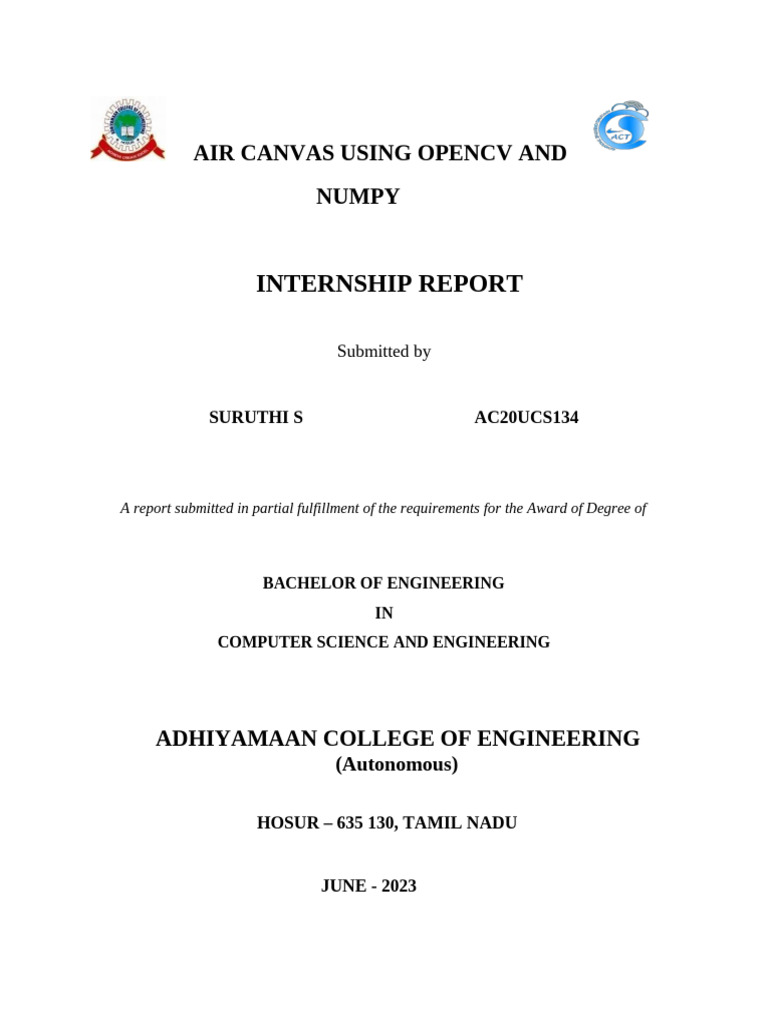 Air Canvas Project | PDF | Computer Vision | Python (Programming Language)
