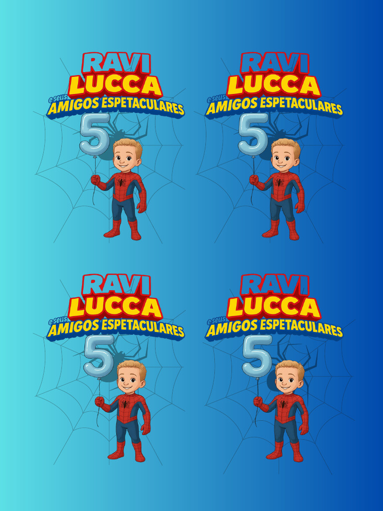 Topo de Bolo Tema de Herói Aranha Para Impressão A4 | PDF