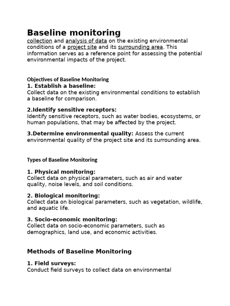 Baseline Monitoring | PDF
