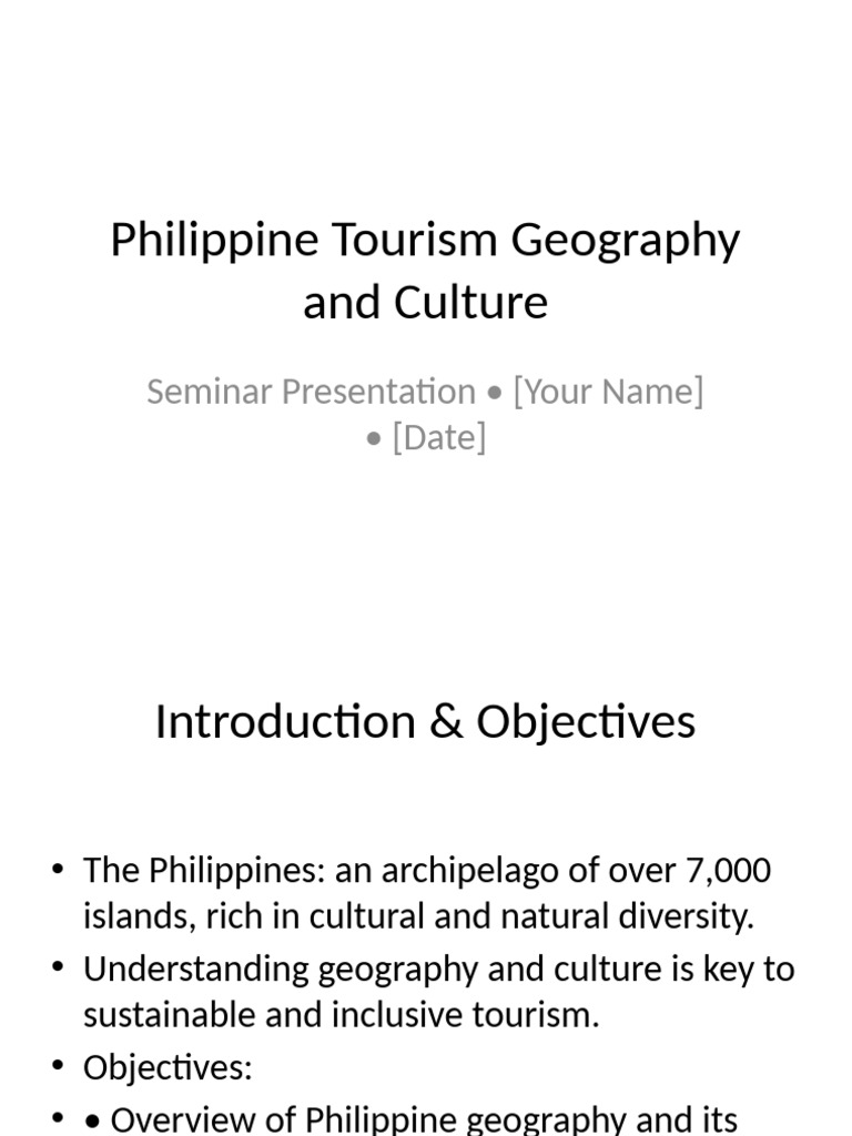 Philippine Tourism: Geography & Culture Insights | PDF