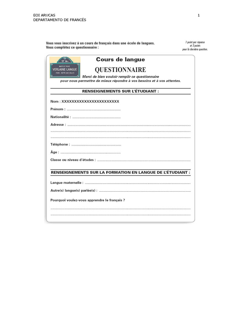 Fiche d'Inscription Doc Authentique | PDF