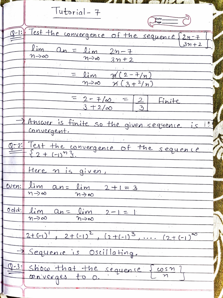 Maths Tutorial 7 | PDF