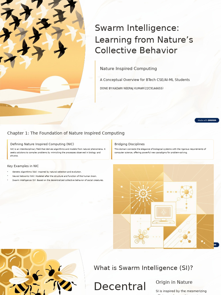 Swarm Intelligence: Learning From Nature's Collective Behavior | PDF | Cognitive Science | Computing