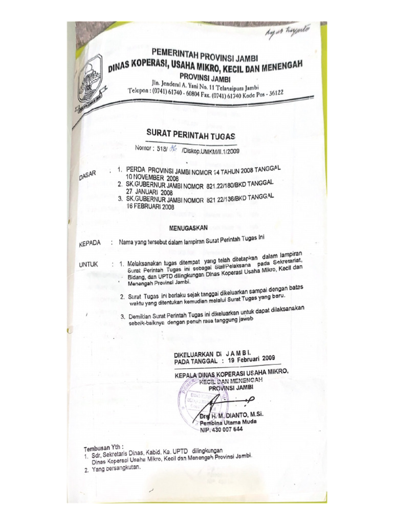 SK Pertama Agus Triyanto 2024 | PDF