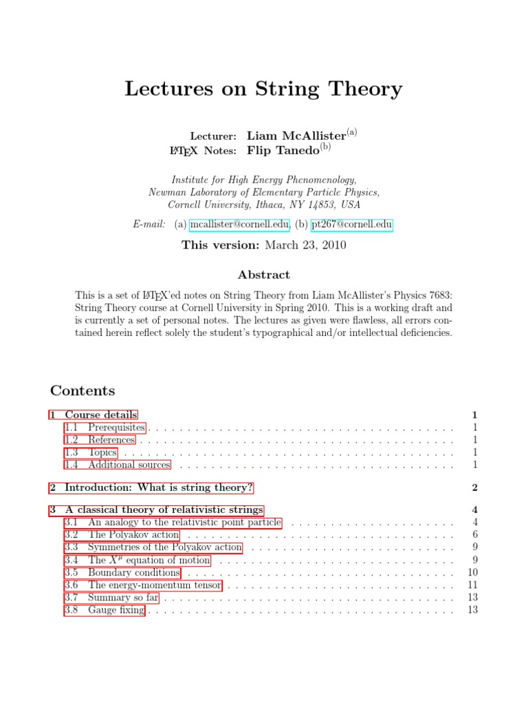 Lectures On String Theory A Comprehensive Introduction To Key Concepts And Formalism Pdf