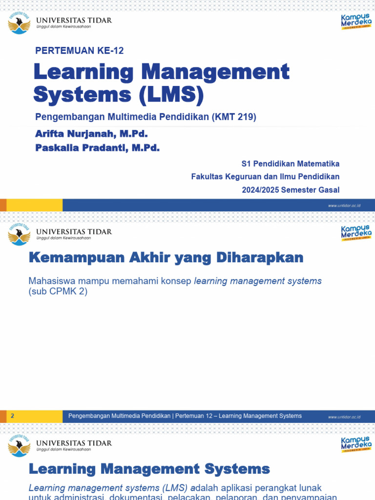 Pertemuan 12 - Konsep Learning Management System | PDF