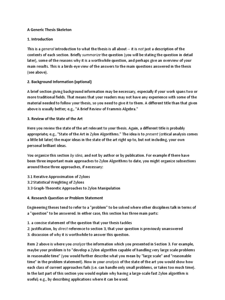 A Generic Thesis Skeleton PDF Thesis Algorithms