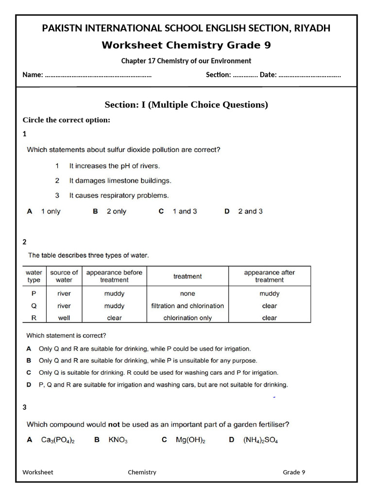 WS-chemistry of Our Environment | PDF