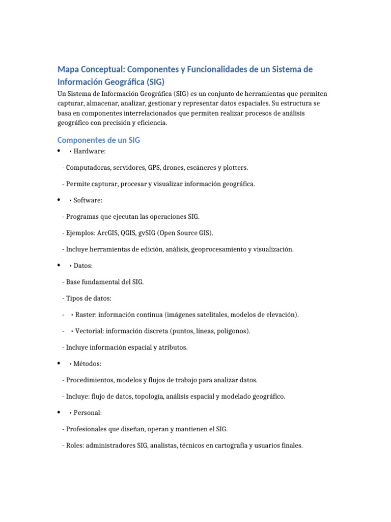 Mapa Conceptual SIG | PDF | Sistema de información geográfica | Informática