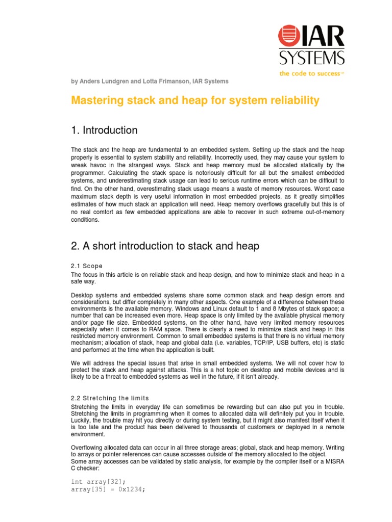 Mastering Stack and Heap For System Reliability | PDF | Pointer ... Mastering Stack and Heap For System Reliability | PDF | Pointer ...