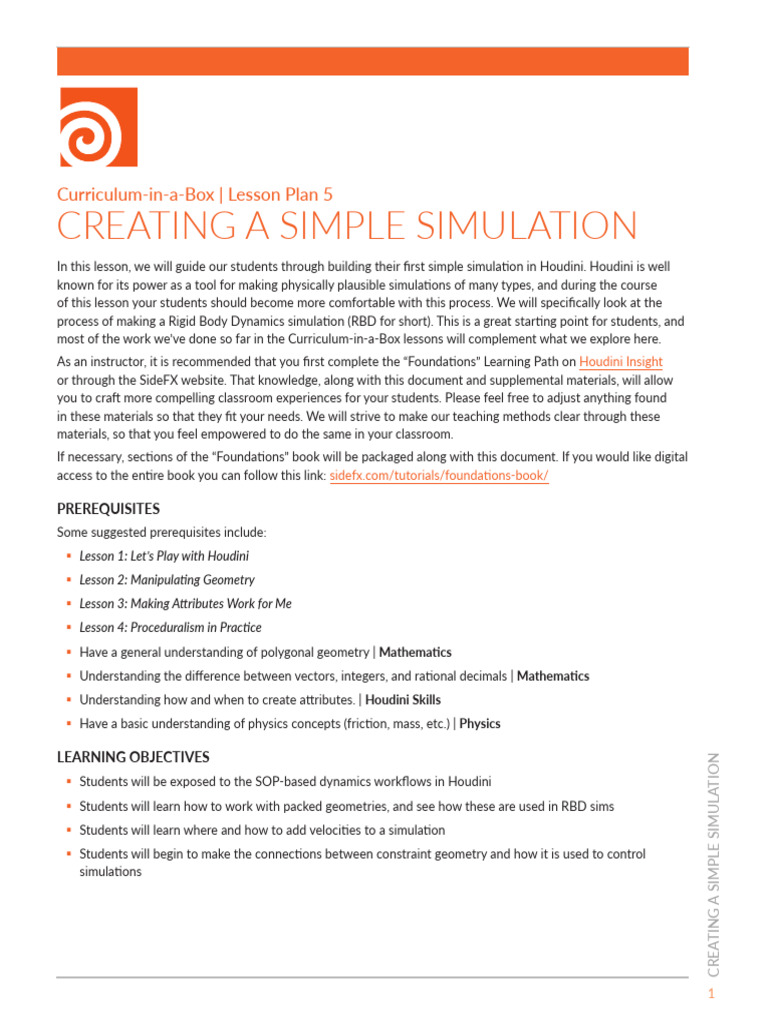 05 SimpleSim LessonPlan | PDF | Simulation | Rendering (Computer Graphics)