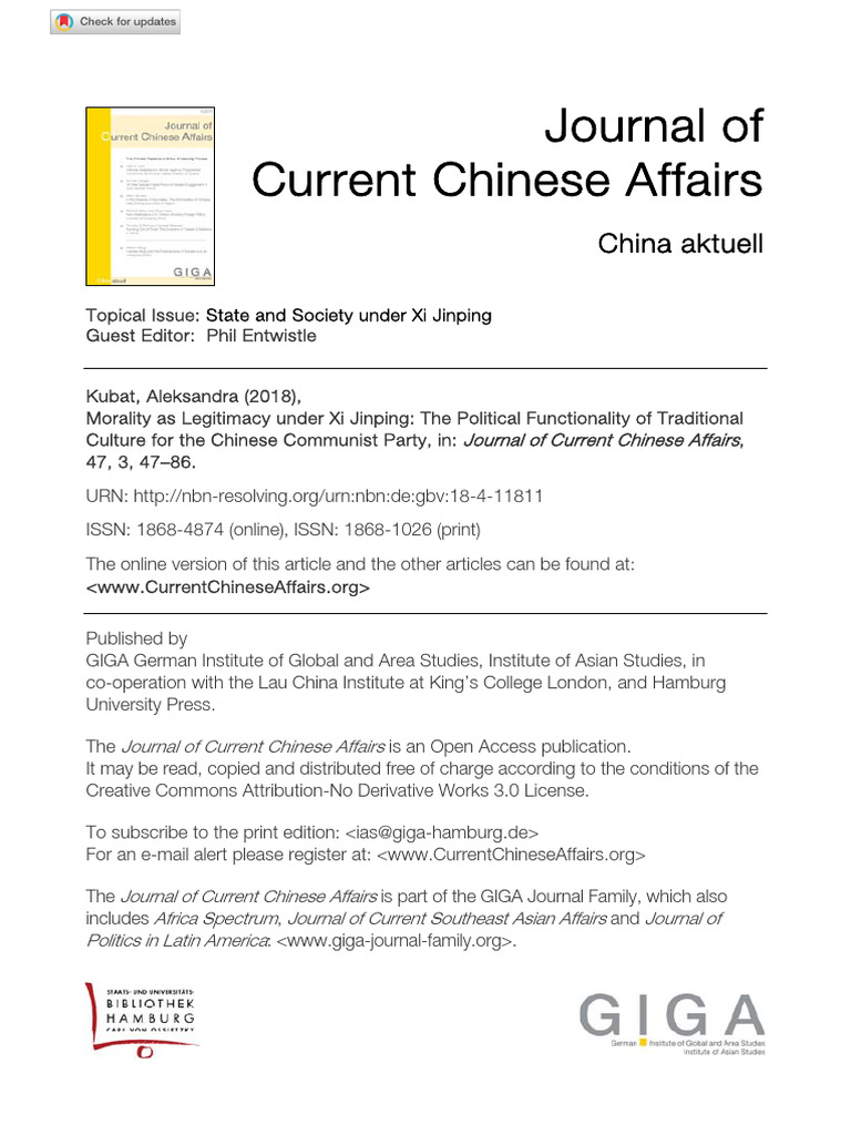 Morality As Legitimacy Under Xi Jinping The Political Functionality of ...