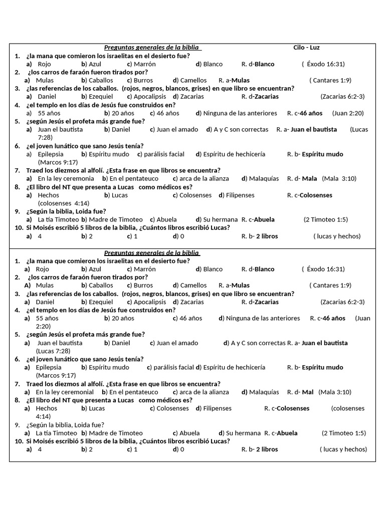 Preguntas Generales de La Biblia | PDF | Jesús | San Pedro