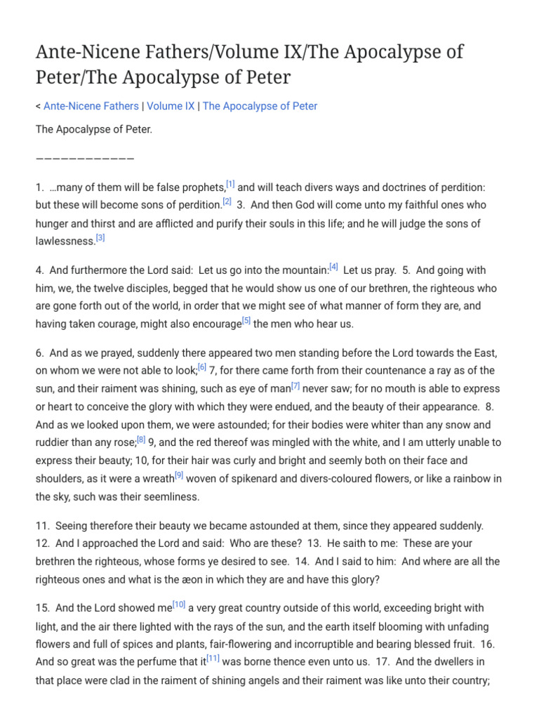 Ante-Nicene Fathers - Volume IX - The Apocalypse of Peter - The ...