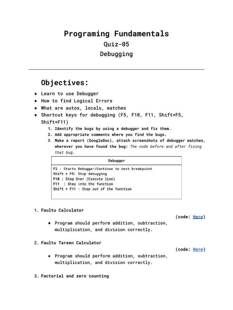 PFAI-2025 Quiz-05 | PDF | Software Bug | Computing