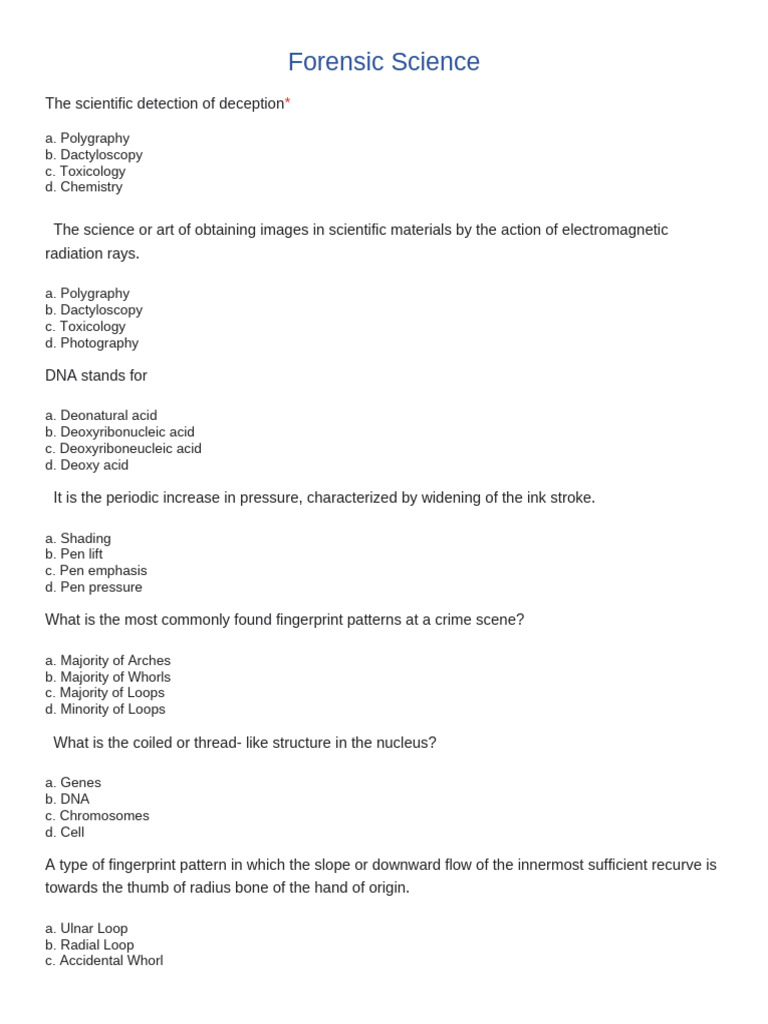 Forensic Science | PDF | Fingerprint | Polygraph