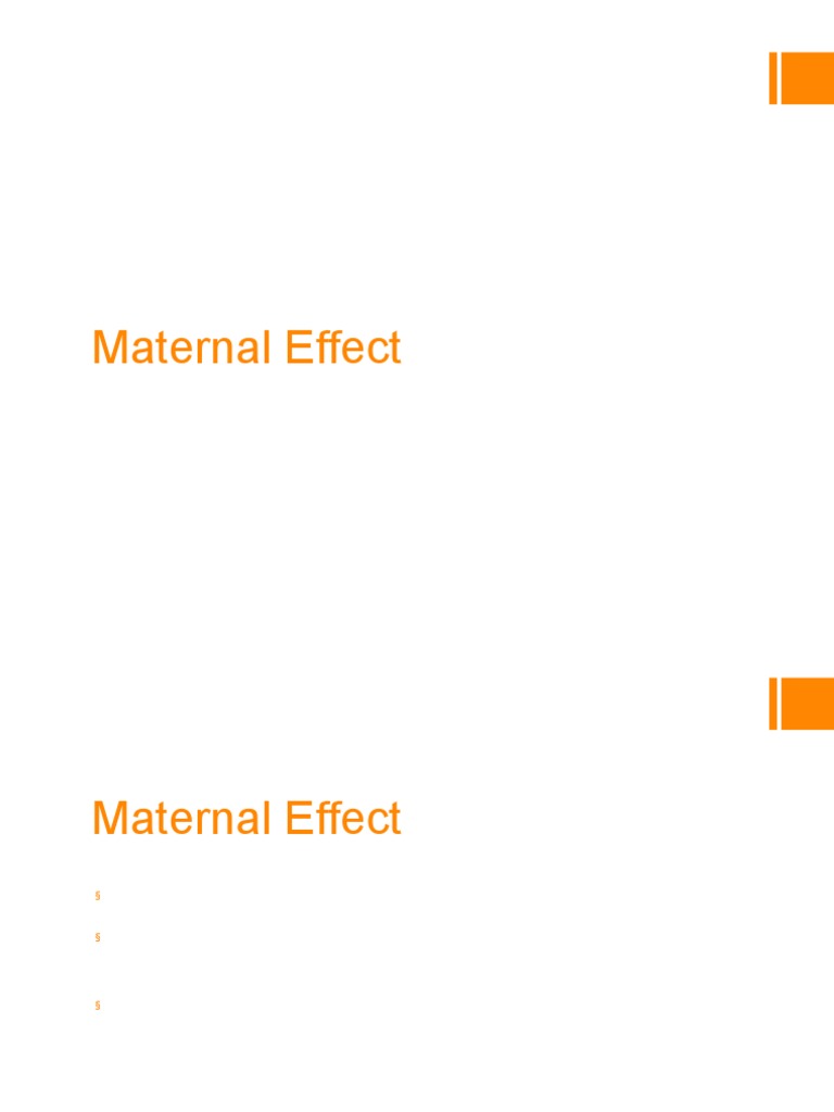 Maternal Effect | PDF | Offspring | Genotype