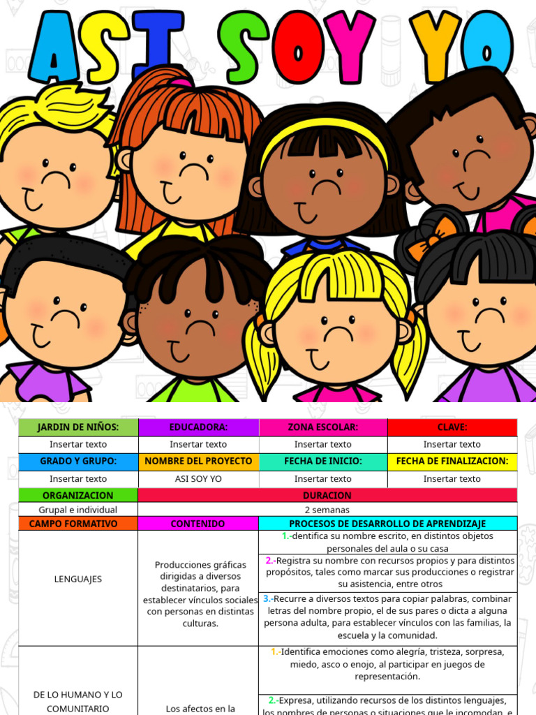 Proyecto - Asi Soy Yo | PDF | Aprendizaje | Evaluación