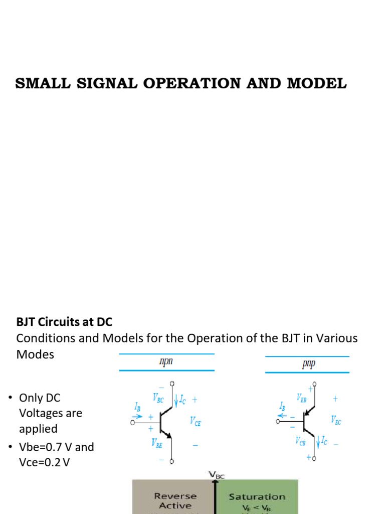 BJT Small Signal Models - I | PDF | Bipolar Junction Transistor | Amplifier
