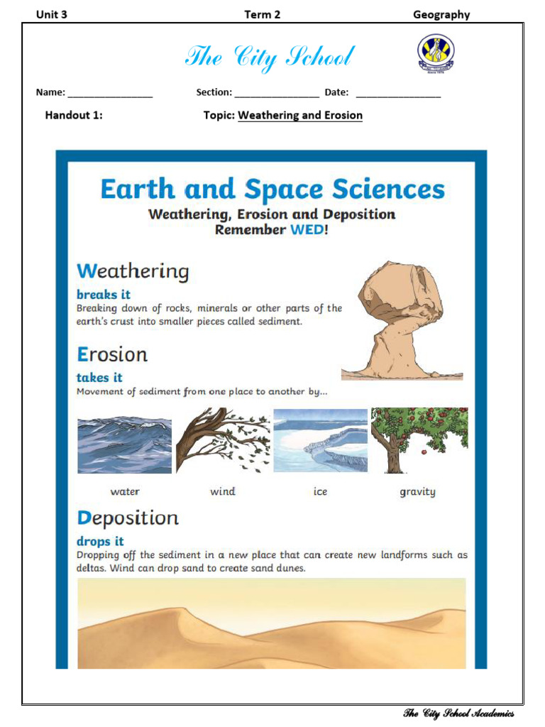 Weathering and Erosion in Geography | PDF