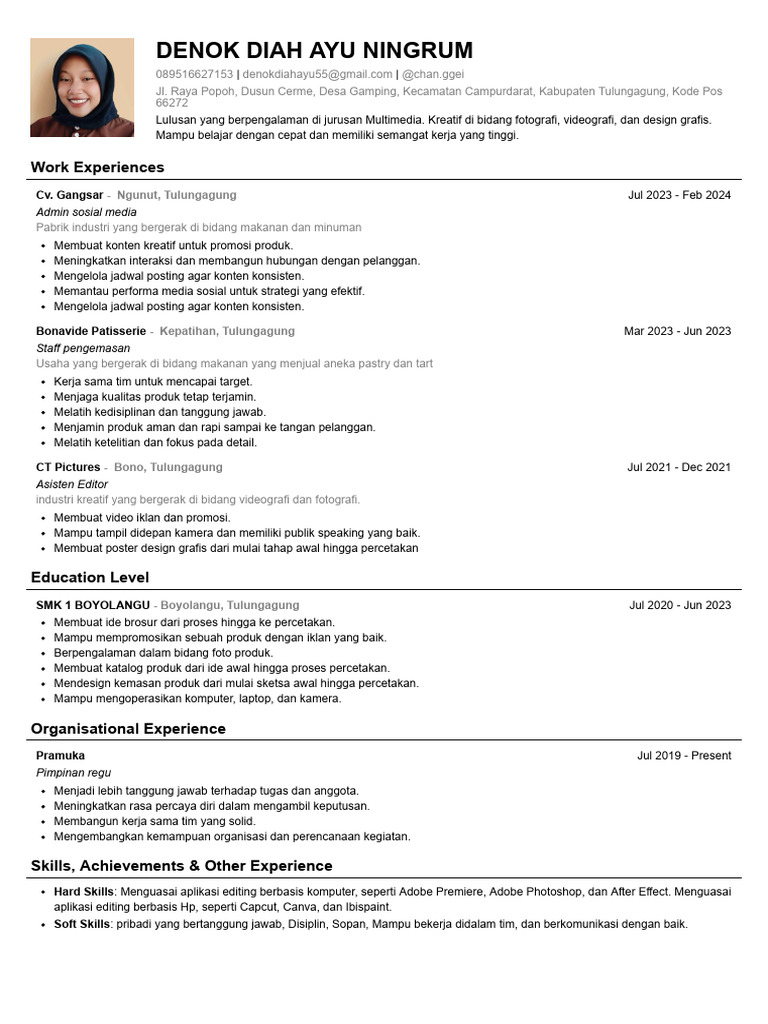 CV Denok Diah Ayu | PDF