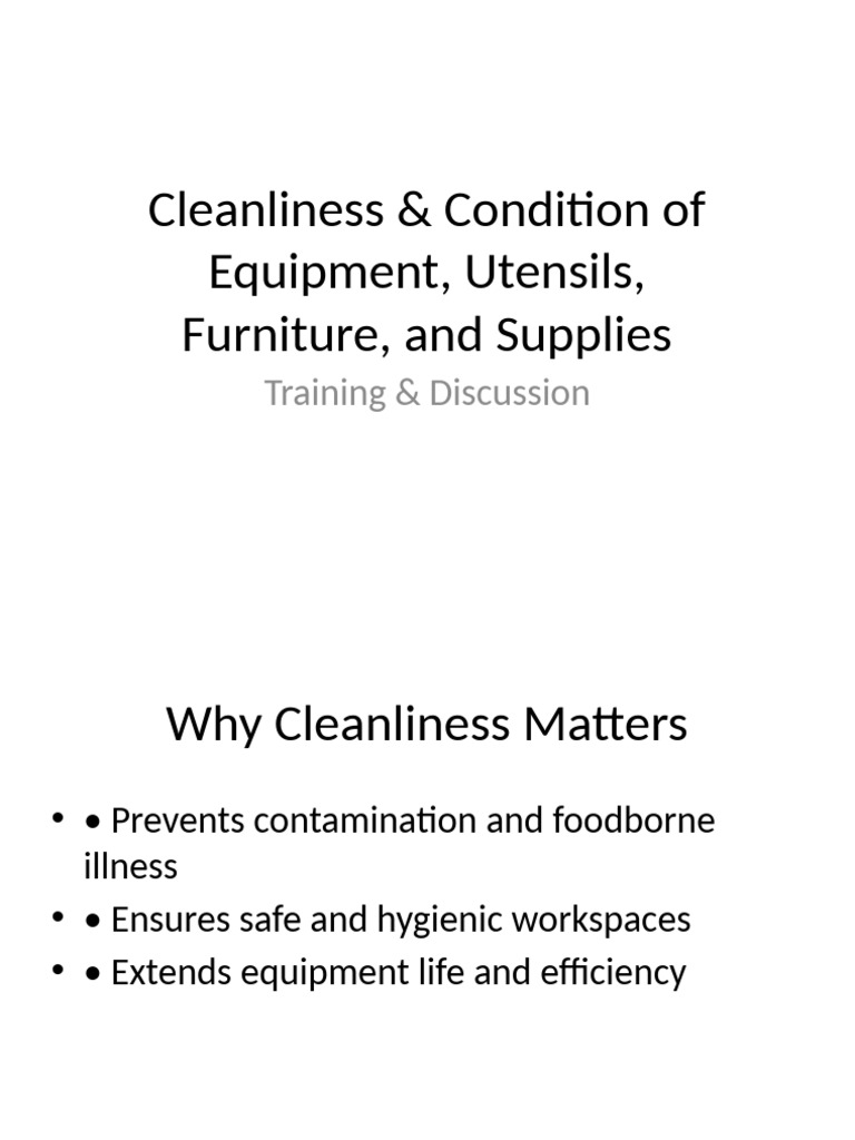 Cleanliness and Condition Presentation | PDF