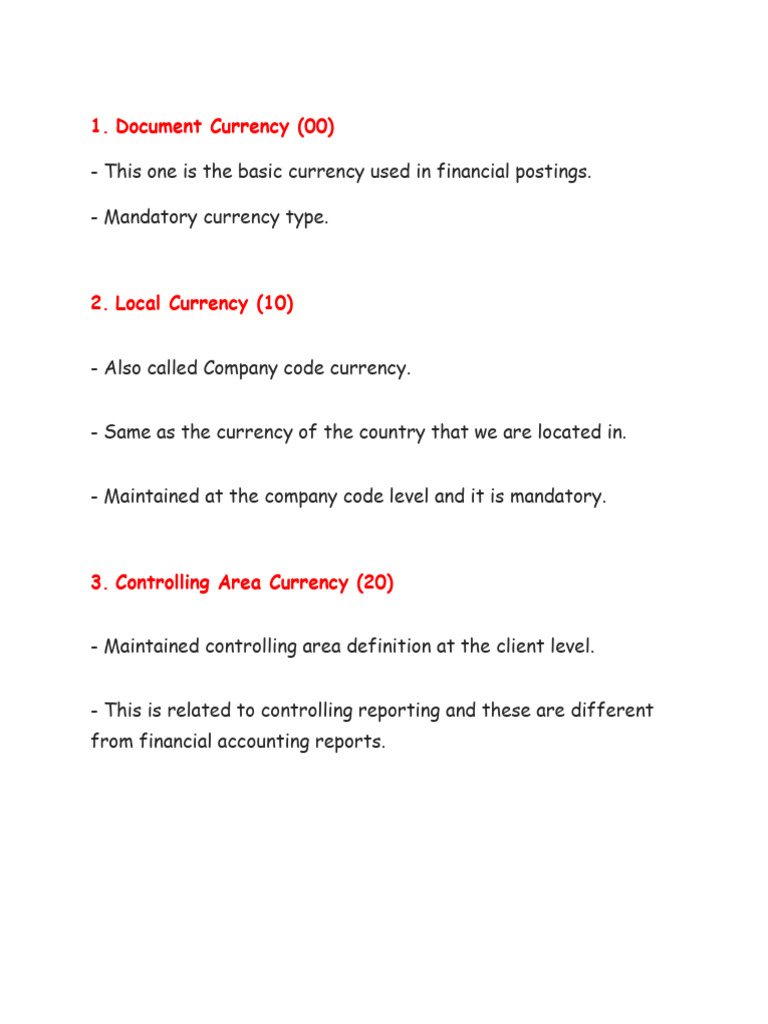 Types of Financial Currencies Explained | PDF