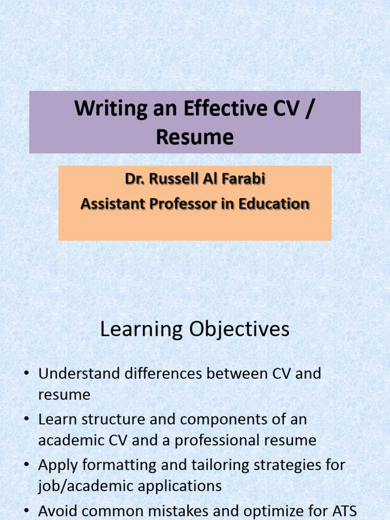 CV vs Resume: Key Differences & Tips | PDF | Résumé