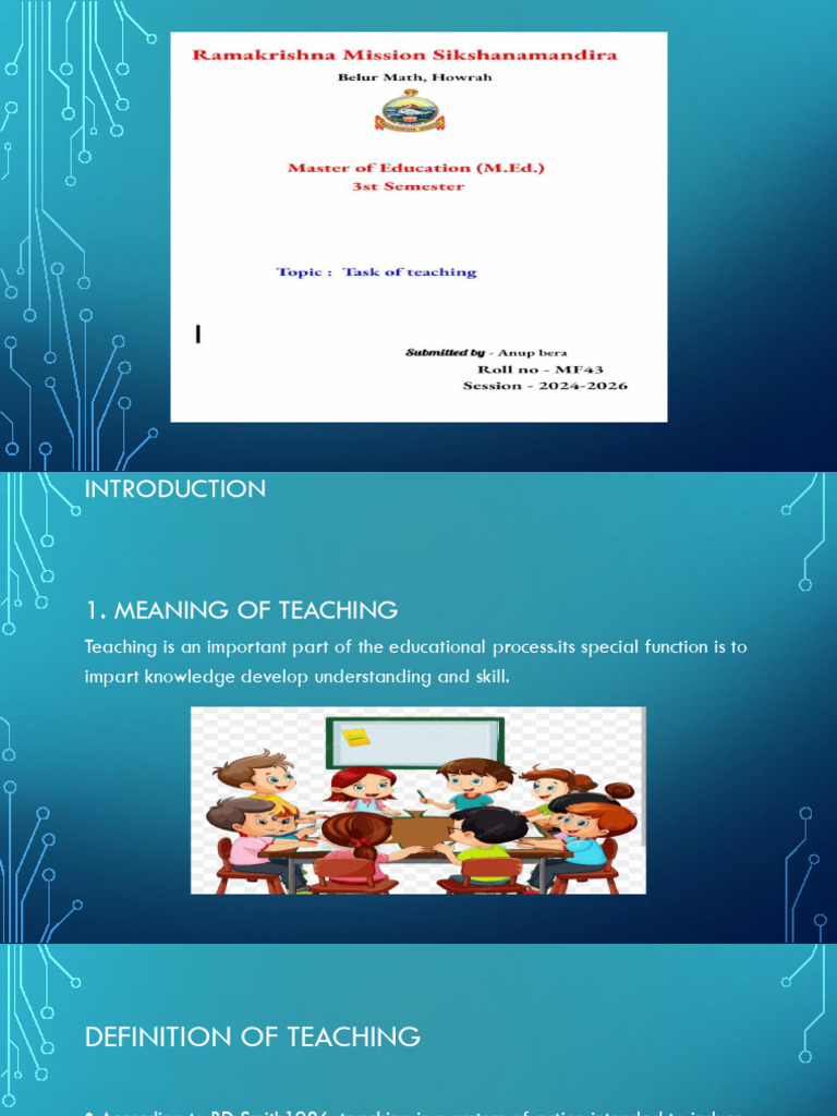 Understanding the Teaching Process | PDF