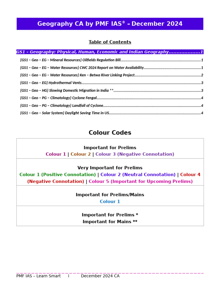 Pmfias CA Monthly Geo 2024 12 | PDF | Daylight Saving Time | Sleep