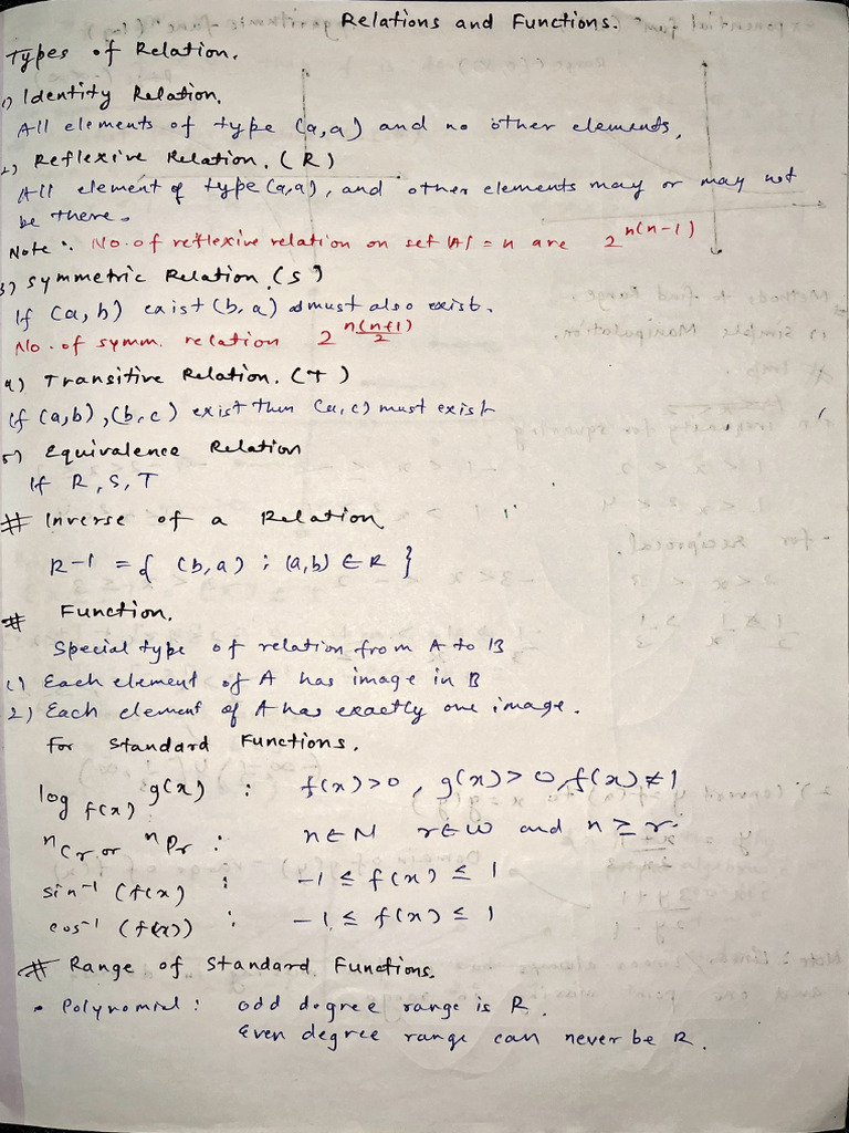 Relation Functions | PDF