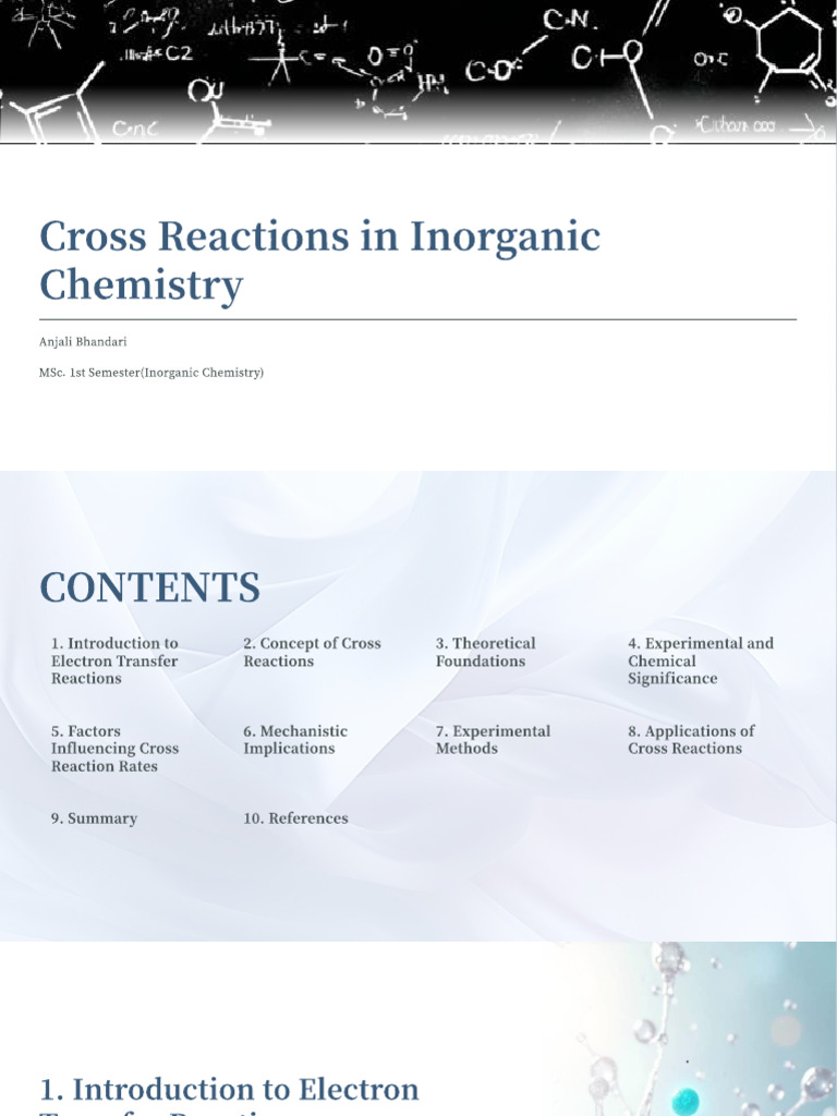 Cross Reactions in Inorganic Chemistry | PDF | Chemical Reactions ...