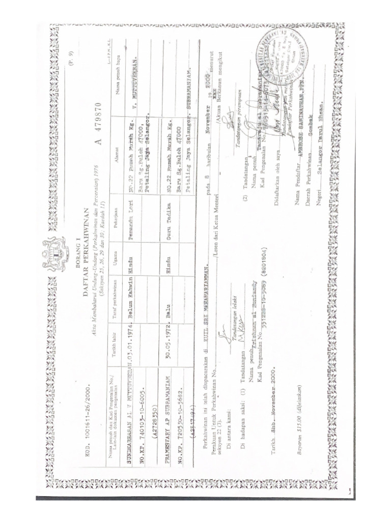 Borang I | PDF