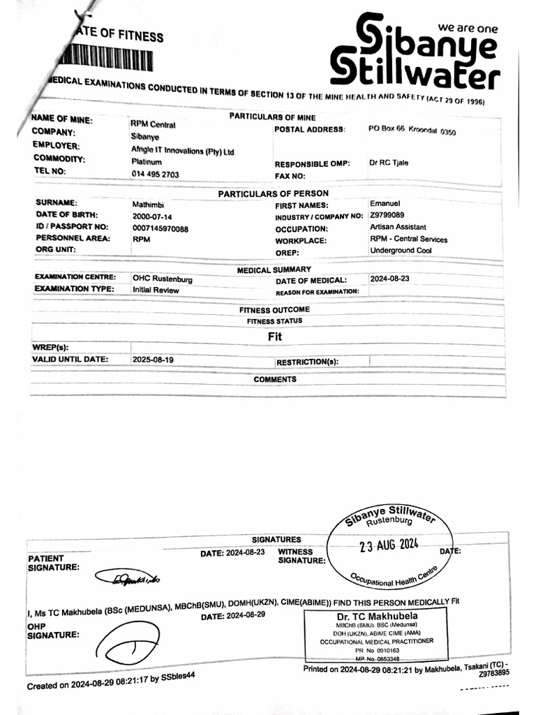 Medical Certificate1 | PDF