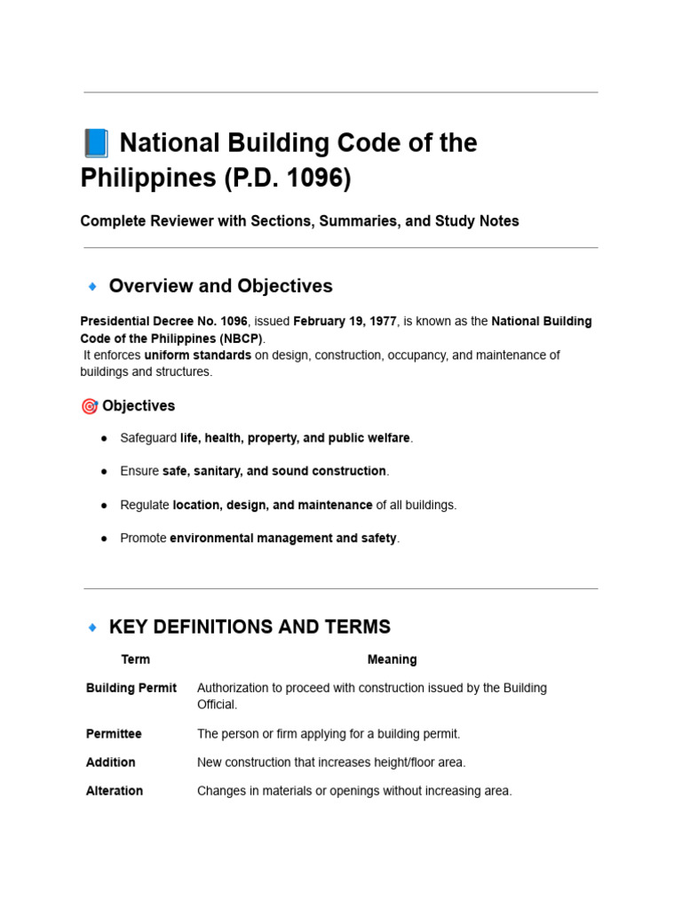 National Building Code of the Philippines | PDF | Building Code